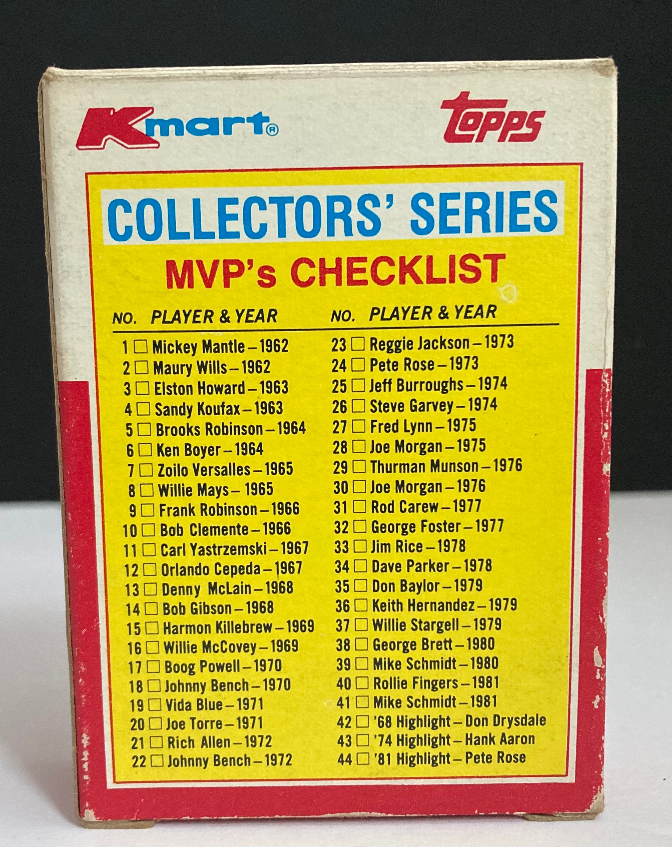 Kmart Topps Limited Edition 20th Anniversary AL & NL Mvp's Baseball ...