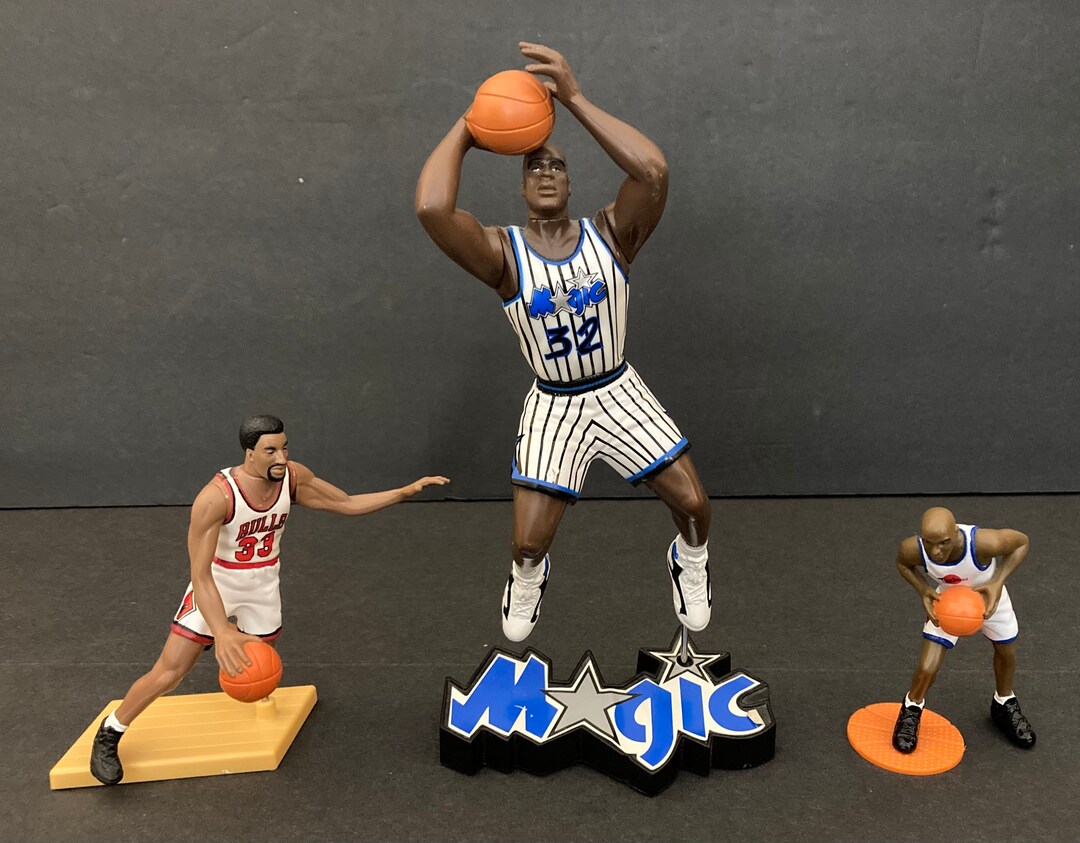 Three Vintage NBA Sports Action Figures, Orlando Magic Shaq O'neil ...
