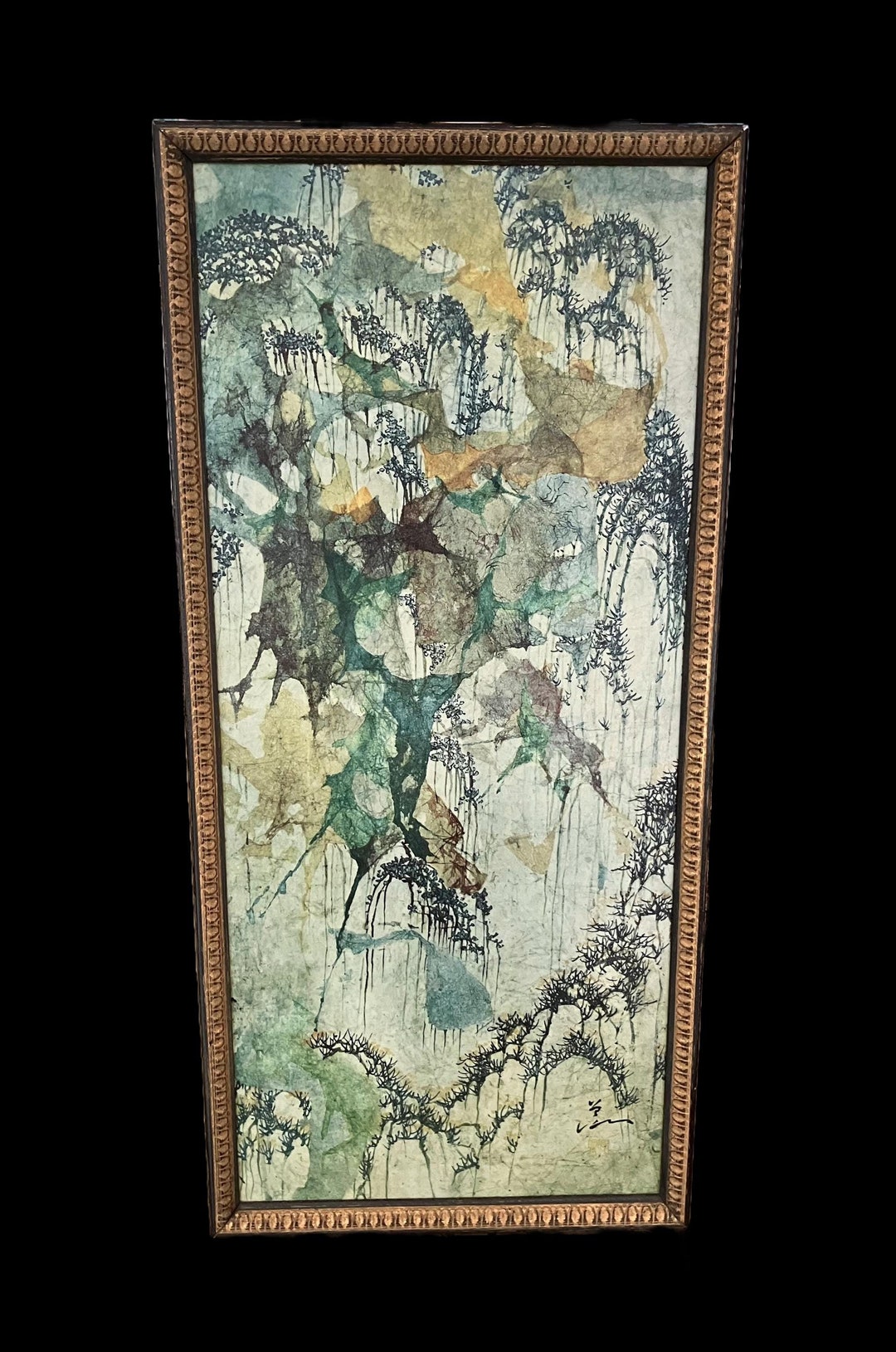 Pang Tseng-ying, "mountain in the Mist" Wall Art Print on Canvas, Fredrix Framed Reproduction of ...