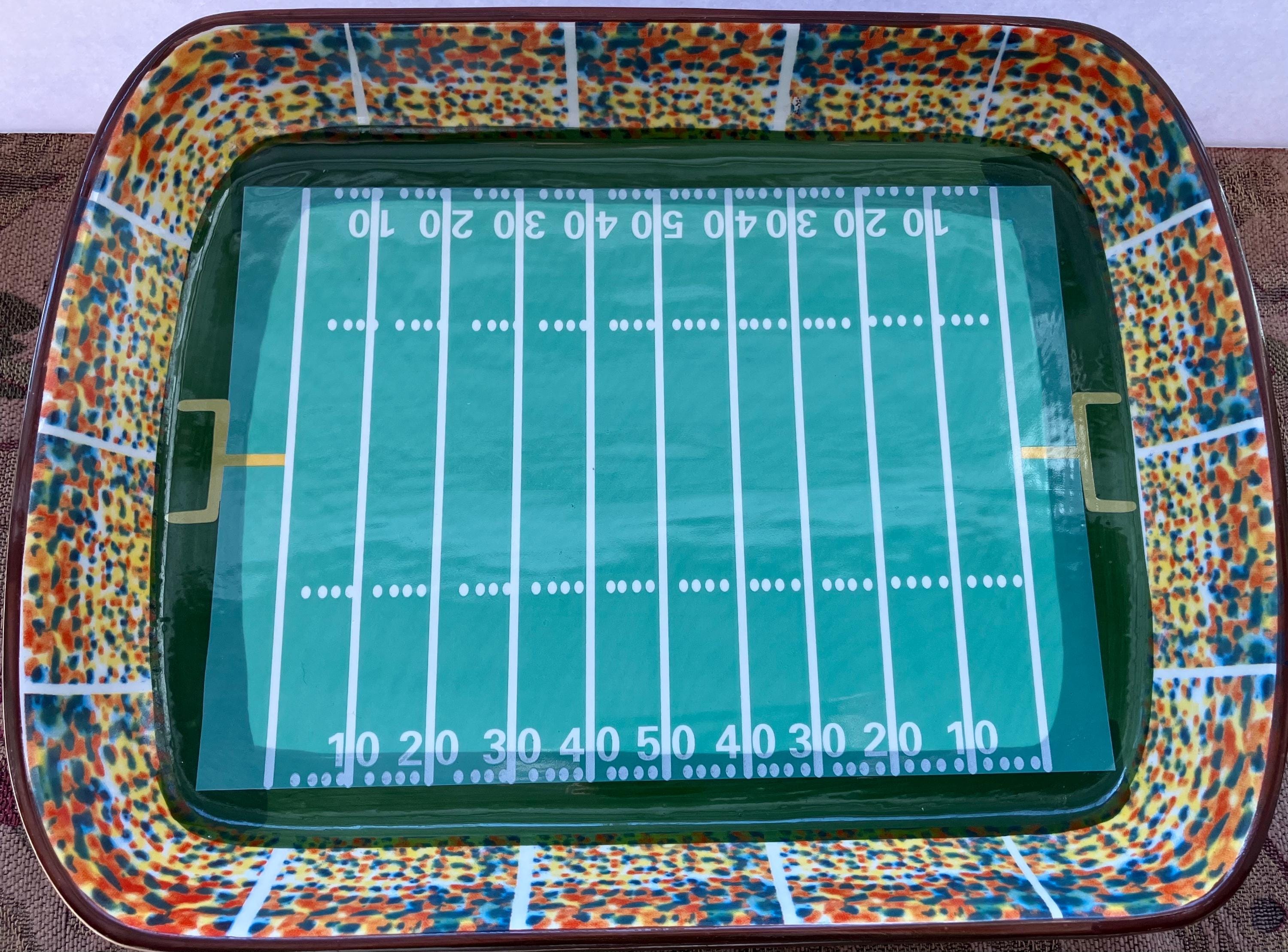 Ceramic Football Stadium Chip Platter, Super Bowl Party, Football Decor ...