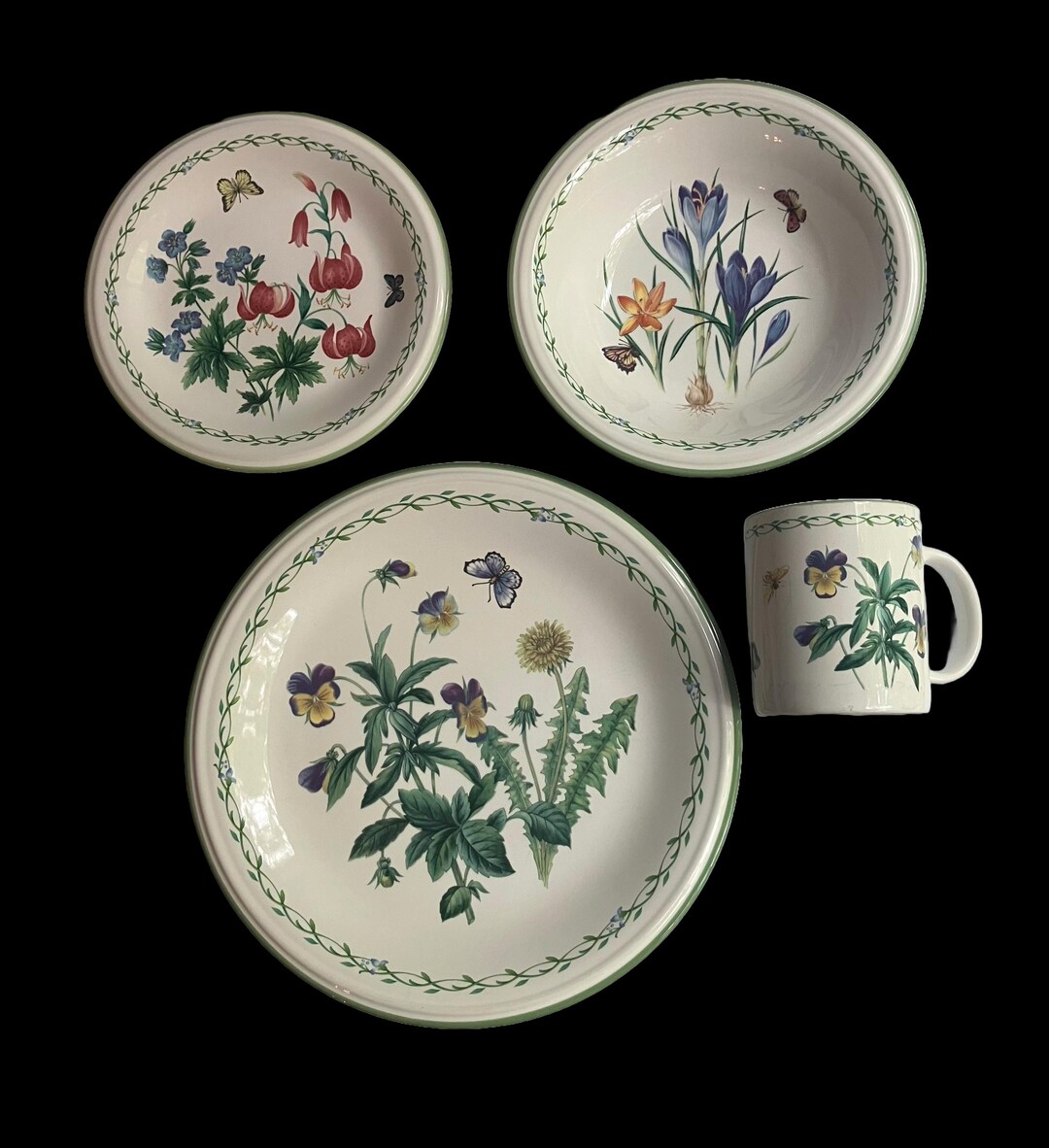 Mikasa Studio Nova Garden Bloom Dinnerware: Floral Pansy Butterfly ...