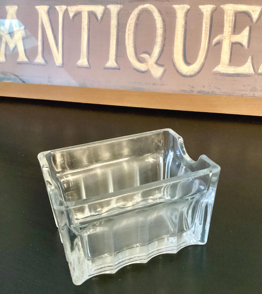 Sugar Caddy Glass Clear Diner Retro Vintage Sweetener Packets ...
