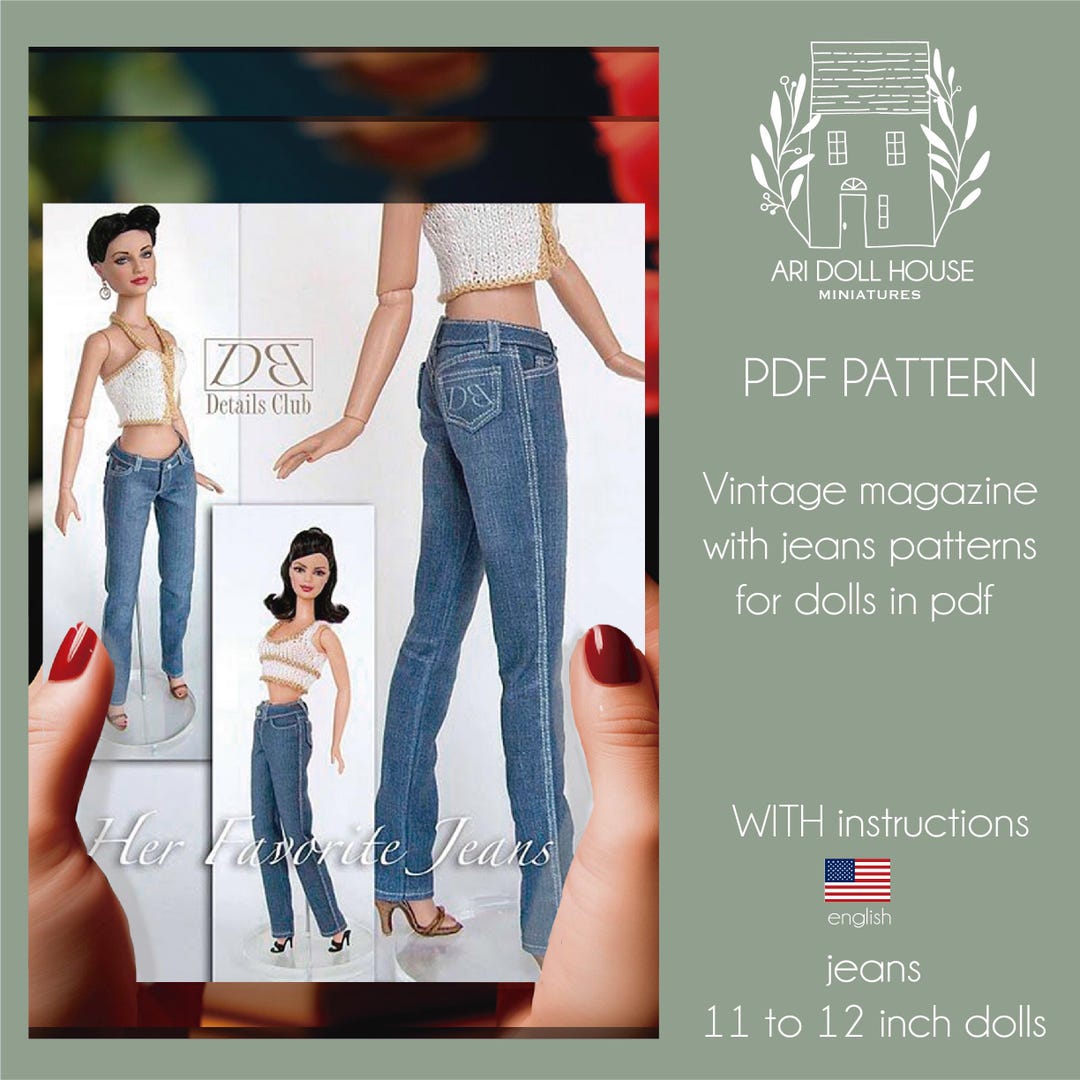 PDF Vintage Jeans Patterns for Barbie (pdf Sewing Pattern Instant ...