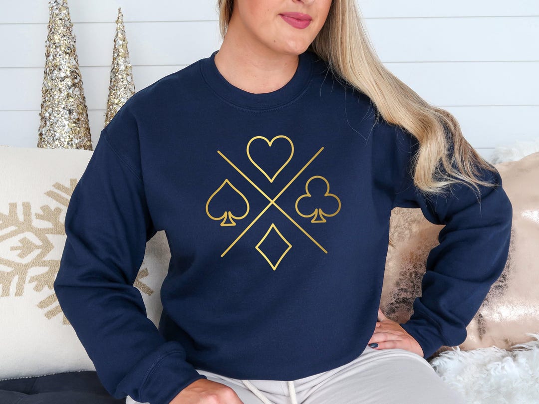 Poker Card Suits Sweatshirt, Gambling Gift - Etsy