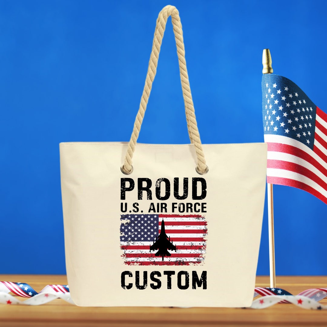 Custom Air Force Family Canvas Tote Bag, Personalized Military Support ...