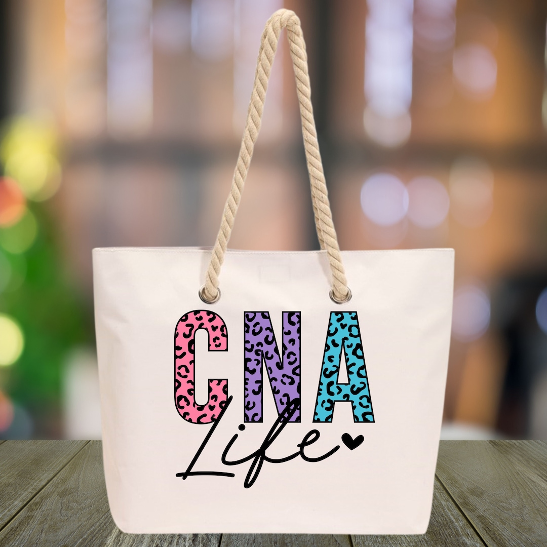 CNA Life Tote Bag, Certified Nursing Assistant Canvas Tote Bag With ...