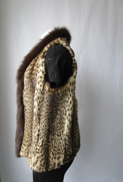 Women's New Real Spotted Vest With Brown Fox Fur Collar - Etsy