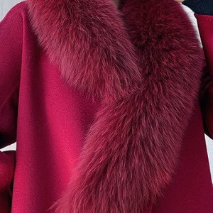 Women's Brand New Burgundy Red Fox Fur Collar Scarf Ladies - Etsy