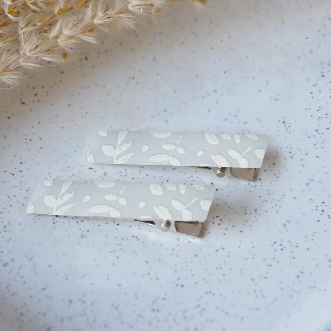 Orla Polymer Clay Hair Clips Grey Print Hair Accessories Handmade Hair ...