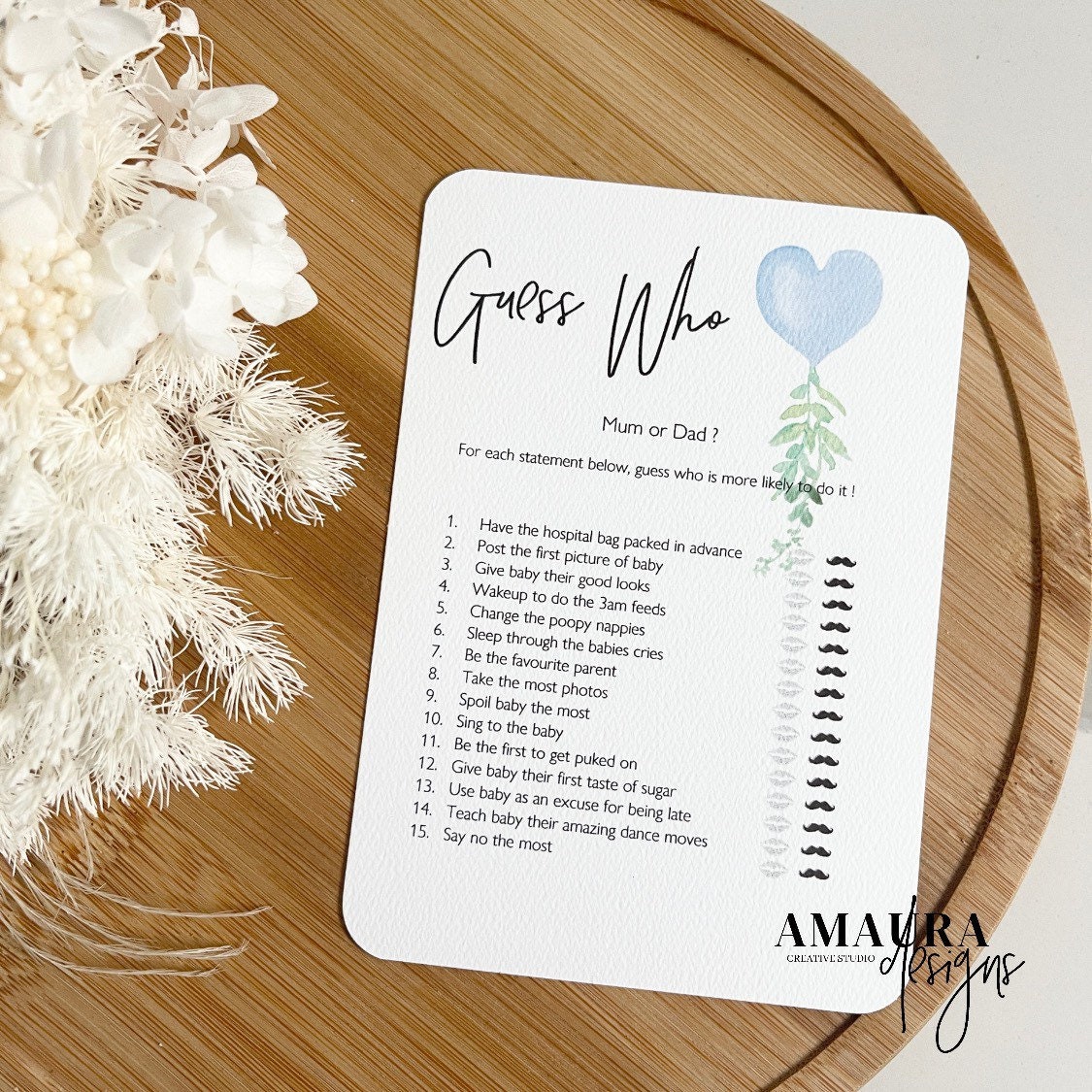 12 X Printed Baby Shower Game Cards Advice Wishes Games | Etsy Australia