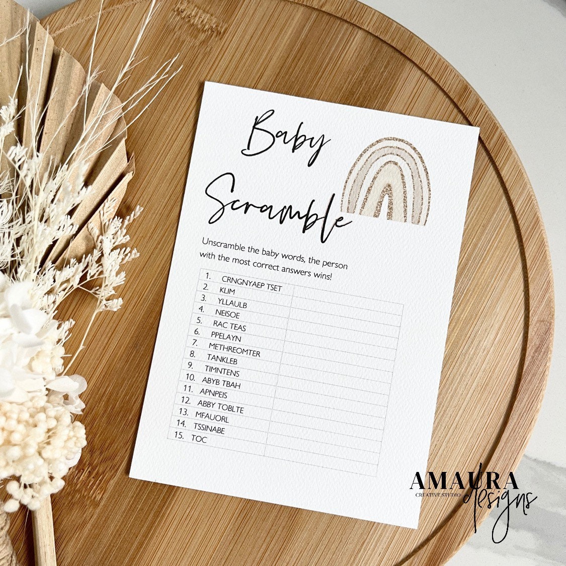 12 X Printed Baby Shower Game Cards Gender Neutral Gold - Etsy Australia