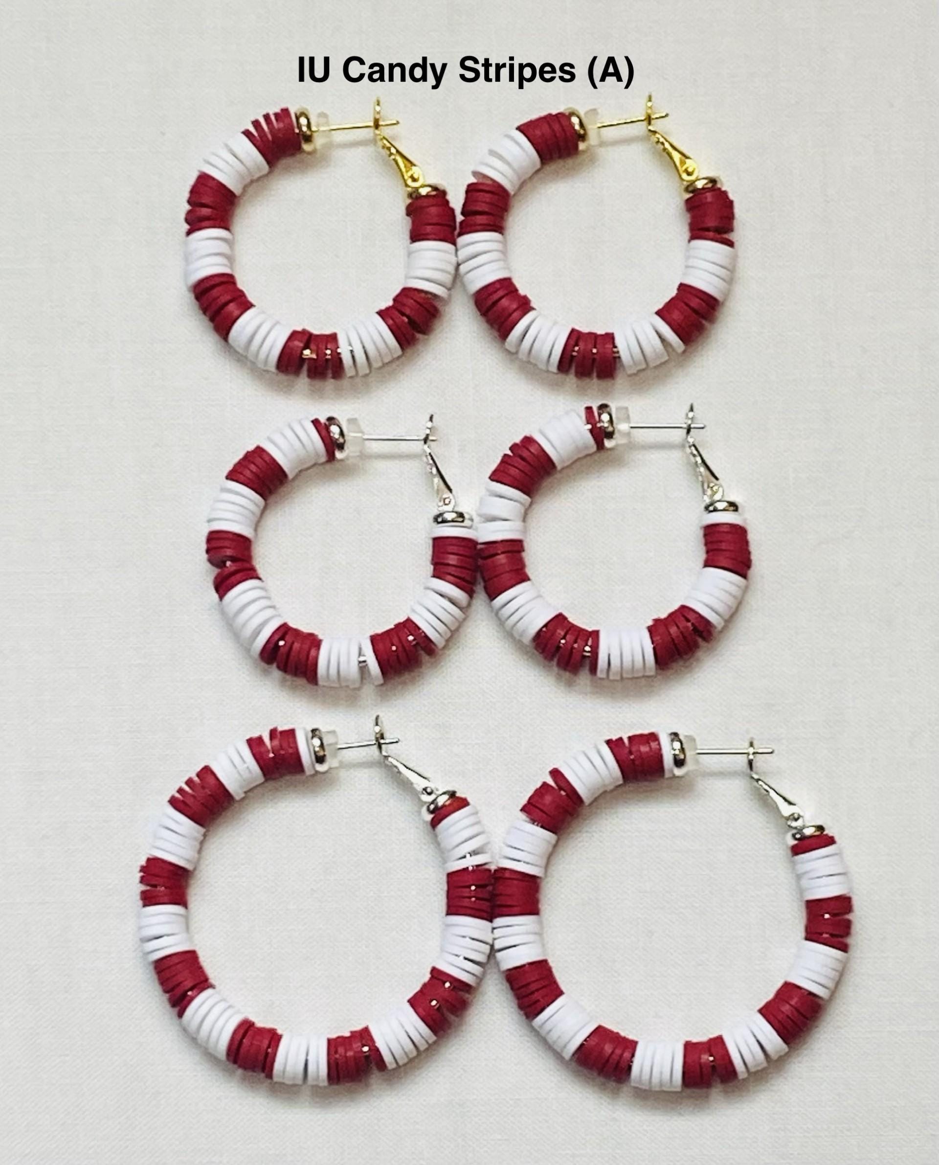 Indiana University Hoosiers Hoop Earrings ~polymer Clay Heishi Beads ...