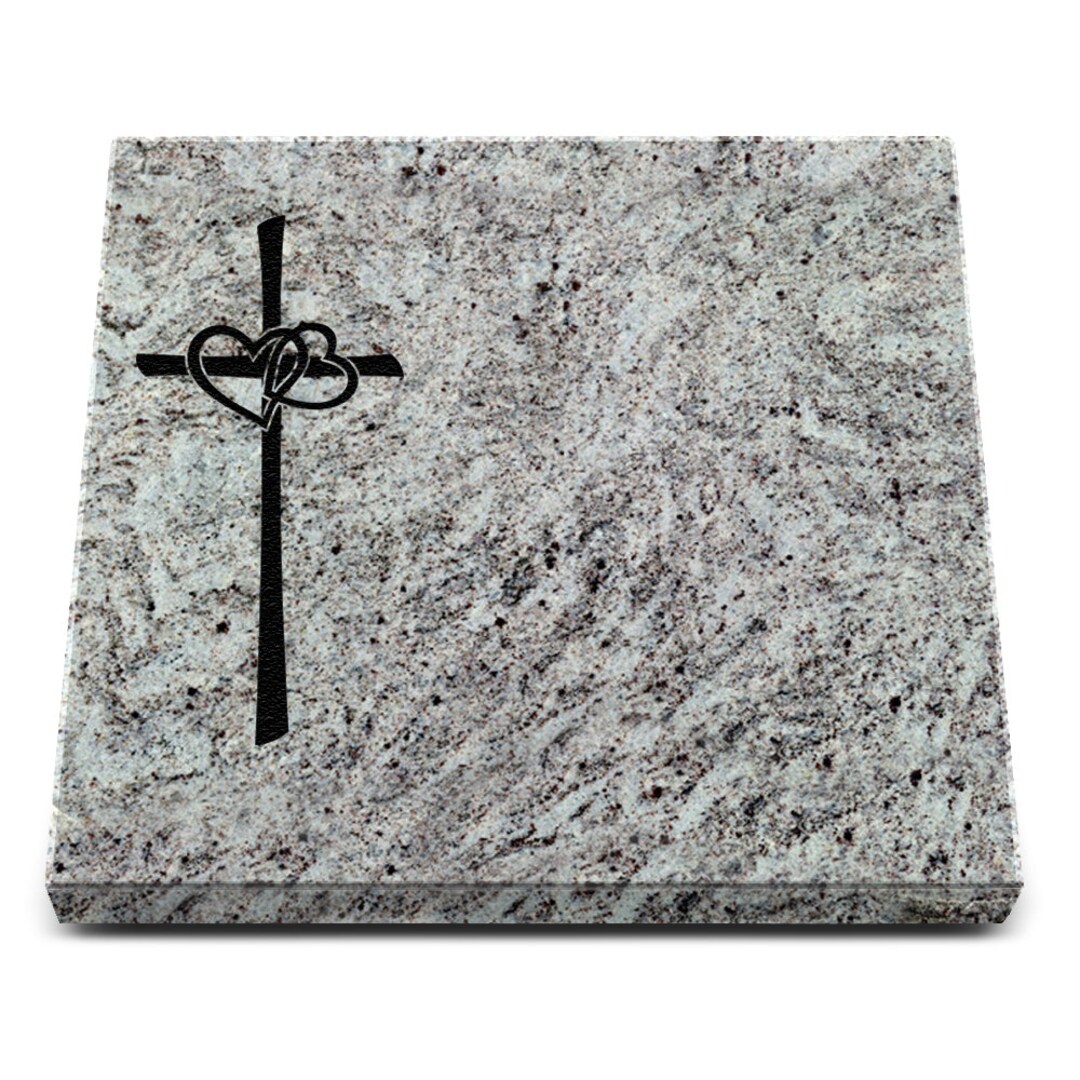 Granite Lawn Gravestone 40x40x5cm in Material Marina Blue Surface and ...
