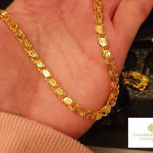 16" " Real 18K Gold Chain 18K Gold Specialty Chain Necklace 18K Gold ...
