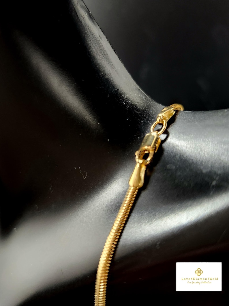 Real 18K Solid Gold Snake Chain Necklace : Width 2.2mm - Etsy