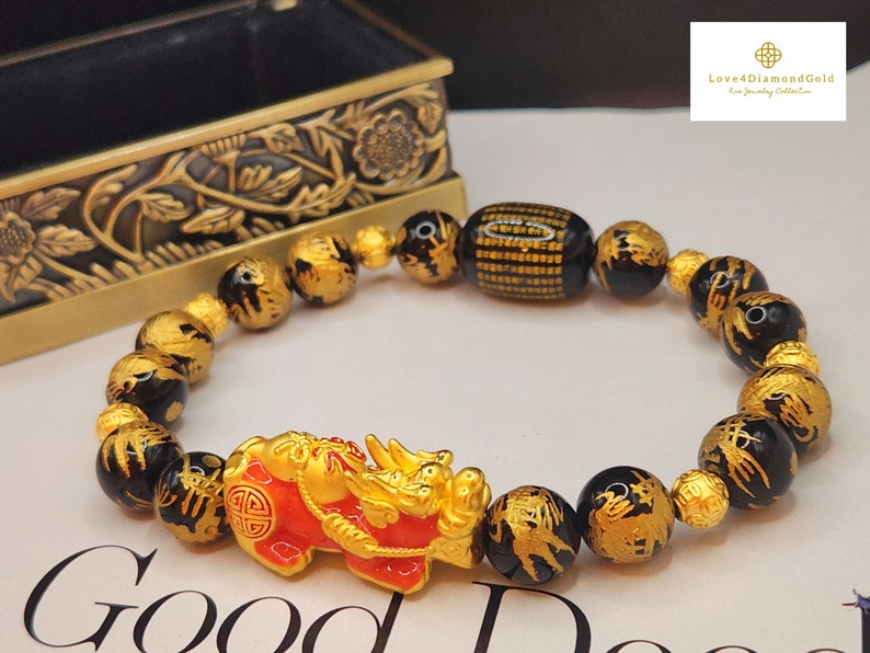 Real 24K Gold Pixiu Bracelet 24K Real Feng Shui Bracelet 24K Pixiu ...