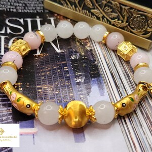 24K Real Gold Fertility Bracelet 24K Gold Cats Eye Bracelet 24K Bracelet Real Feng Shui Bracelet ...