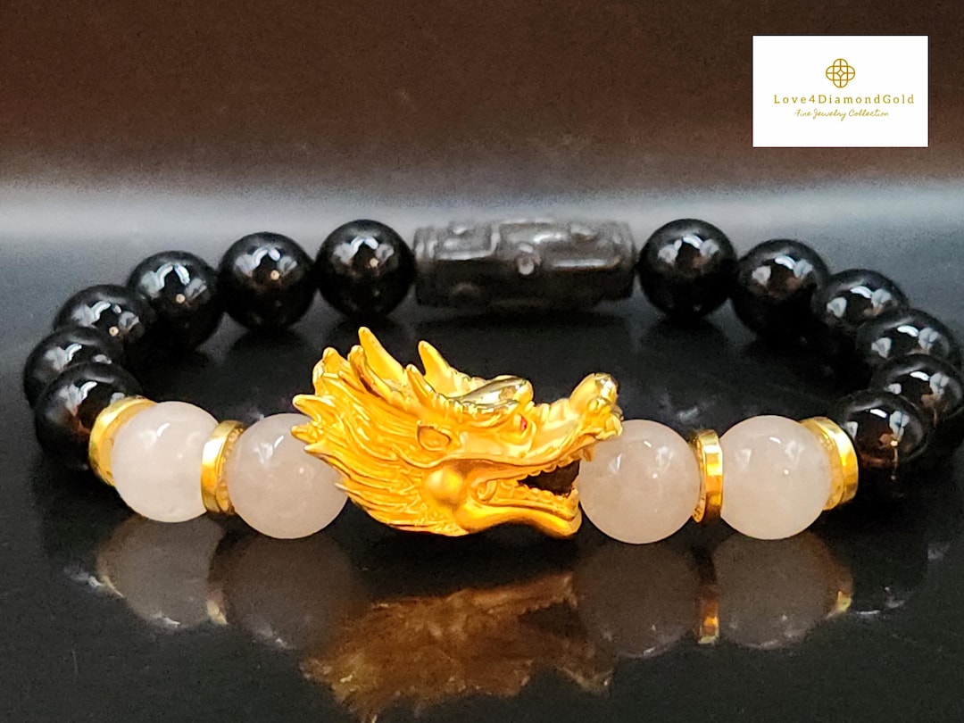 24K Real Gold Bracelet 24K Real Gold Dragon Bracelet Gold Vajra ...