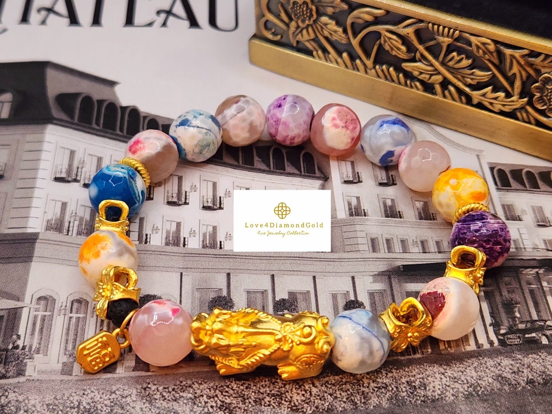 24K Real Gold Pixiu Bracelet Real Feng Shui Bracelet 24K Wealth ...
