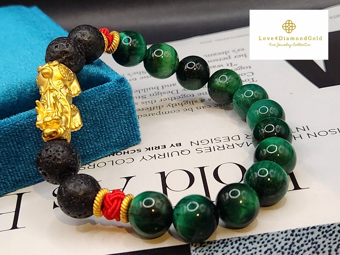 Real 24K Gold Pixiu Bracelet Real Feng Shui Bracelet 24K Pixiu Bracelet ...