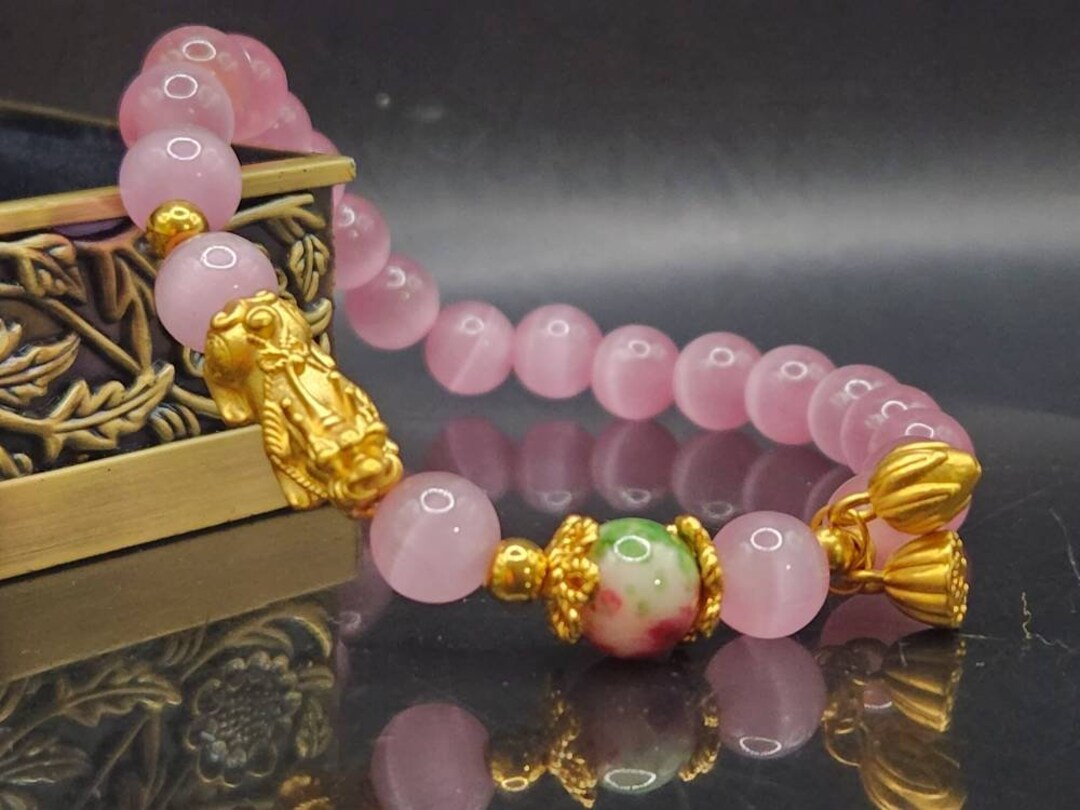 Real 24K Gold Pixiu Bracelet 24K Lotus Bracelet Real Feng Shui - Etsy