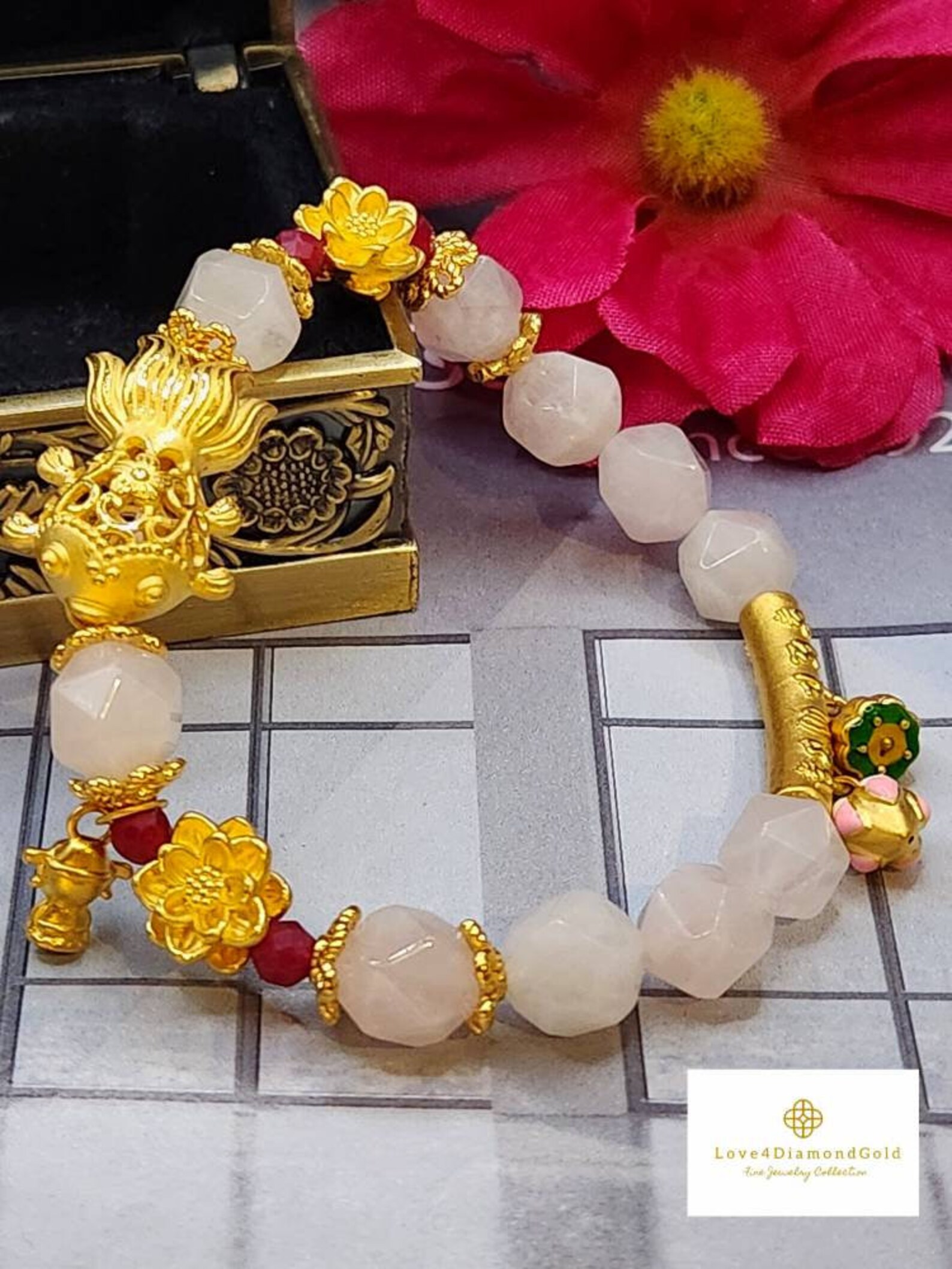 24K Real Gold Bracelet 24K Real Feng Shui Bracelet Lucky - Etsy