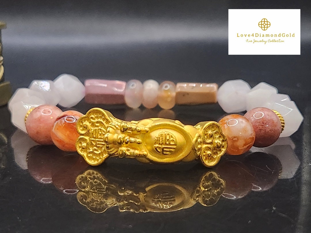 Real 24 Karat Pure Gold Bracelet 24K Piyao Bracelet Wealth Bracelet ...