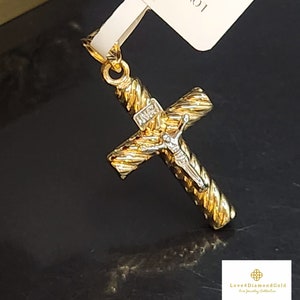 20 18K Real Gold Cross Necklace Cross Pendant 18K Gold Religious ...