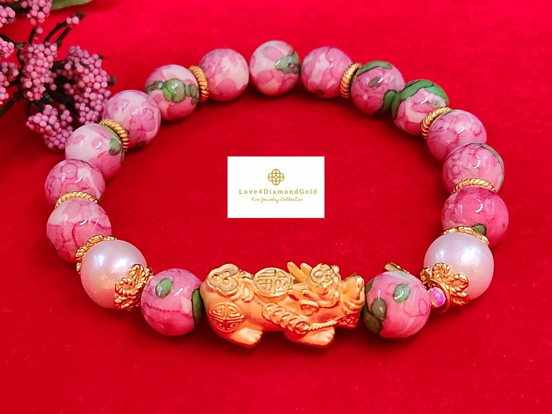 Real 24 Karat Pure Gold Feng Shui Bracelet Lucky Bracelet Pixiu ...
