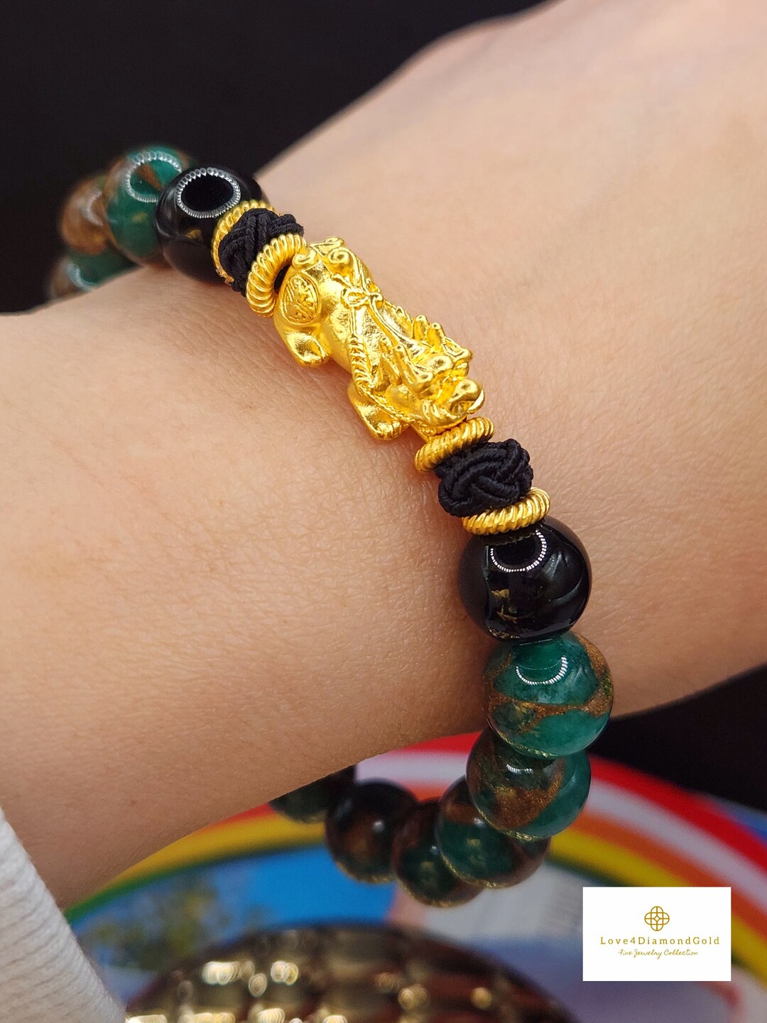 Real 24K Gold Pixiu Bracelet Feng Shui Bracelet 24K Wealth Bracelet ...