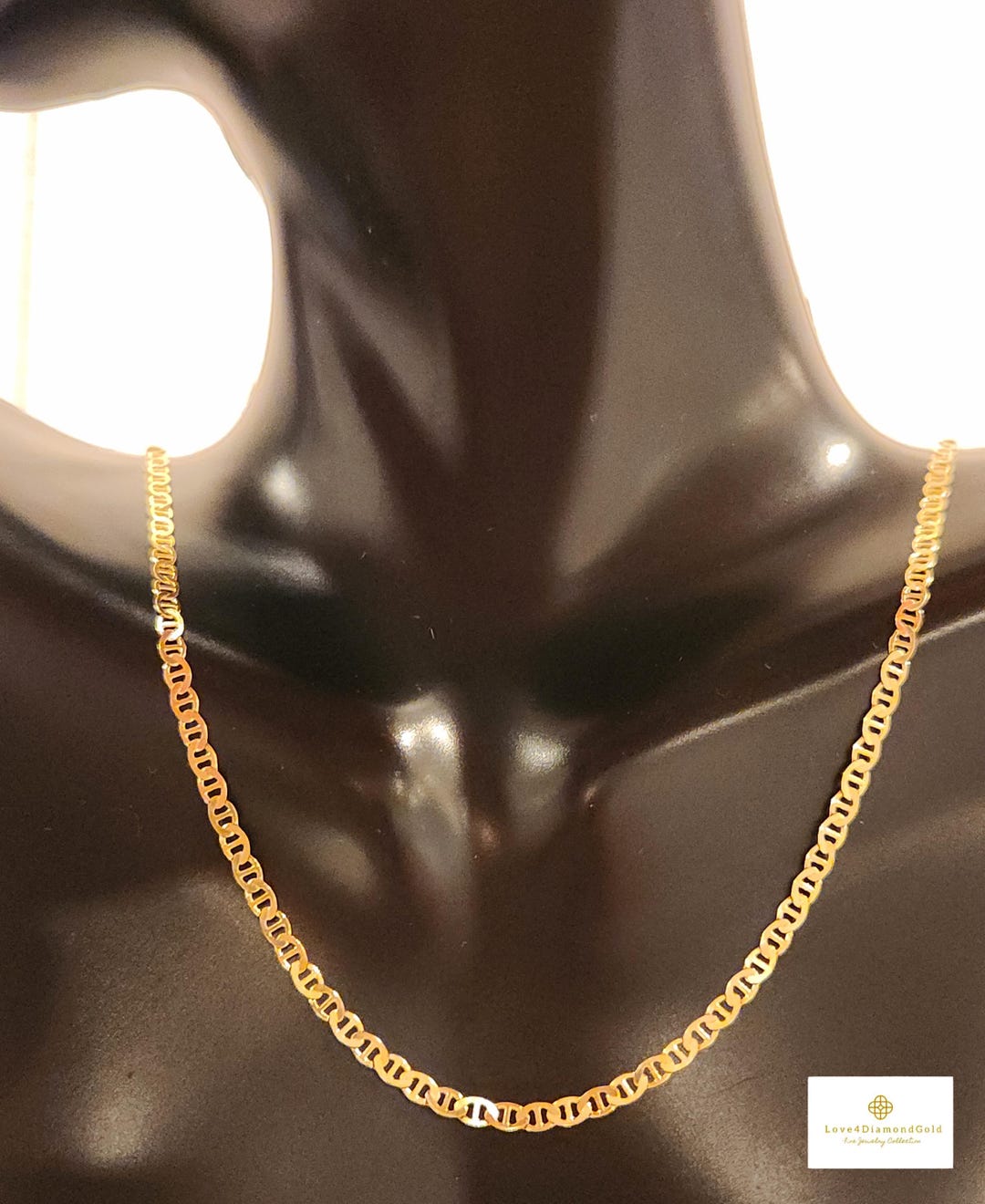 18K GENUINE Solid Gold Layering Chain 18K Gold Chain - Real 18K Gold ...