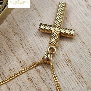 20 18K Real Gold Cross Necklace Cross Pendant 18K Gold Religious ...