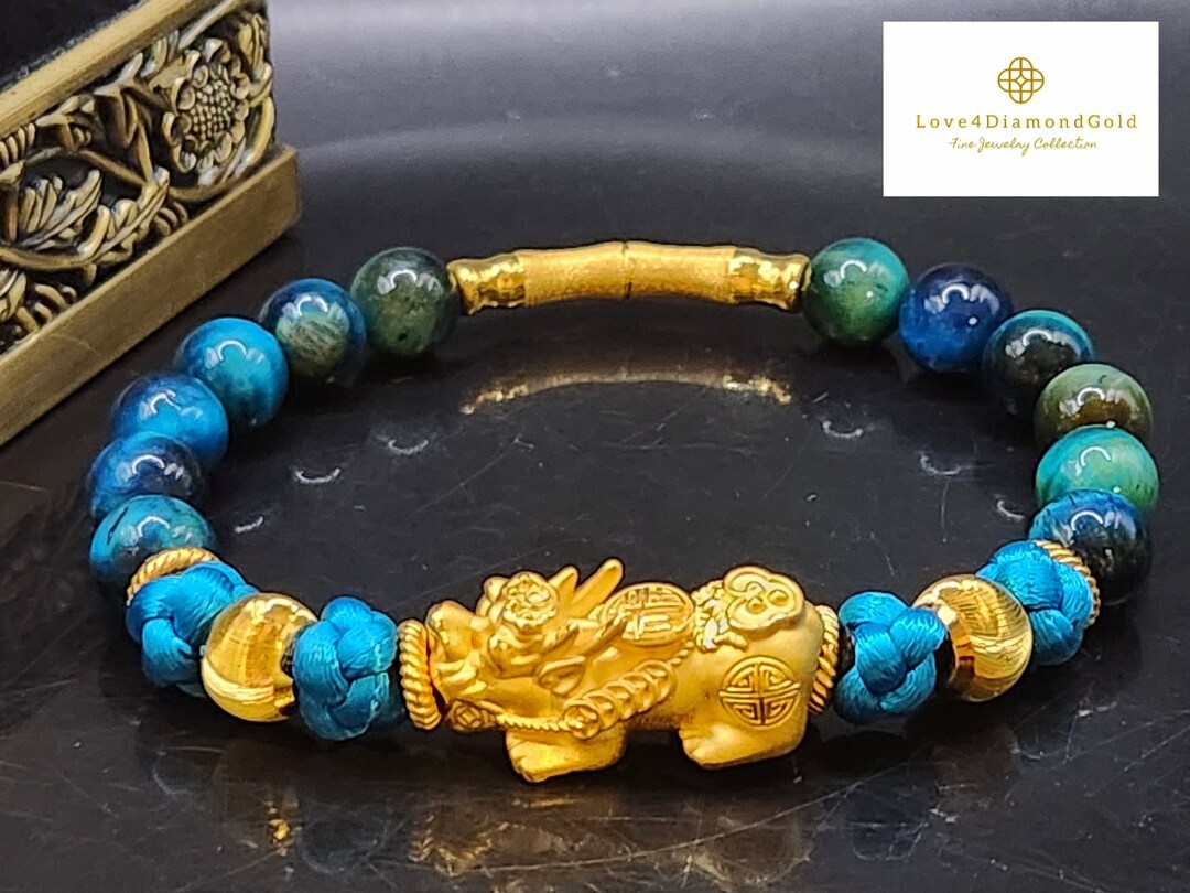 24K Real Gold Pi Xiu Bracelet Real 24K Pixiu Bracelet 24K Bracelet Real ...
