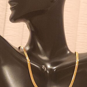 22 Real 18K Snake Chain Necklace 18K Gold Cobra Chain Necklace Solid ...