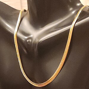 22 Real 18K Snake Chain Necklace 18K Gold Cobra Chain Necklace Solid ...