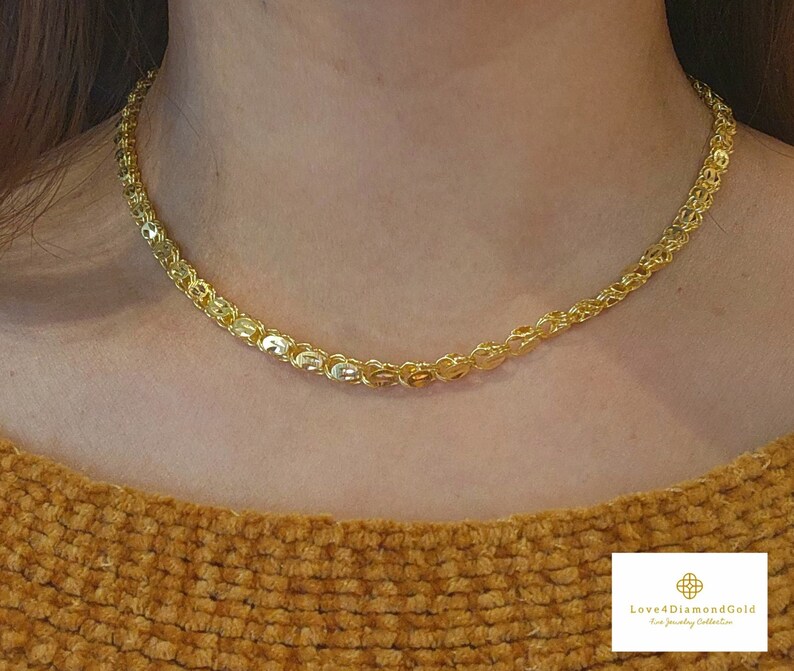 16" " Real 18K Gold Chain 18K Gold Specialty Chain Necklace 18K Gold ...