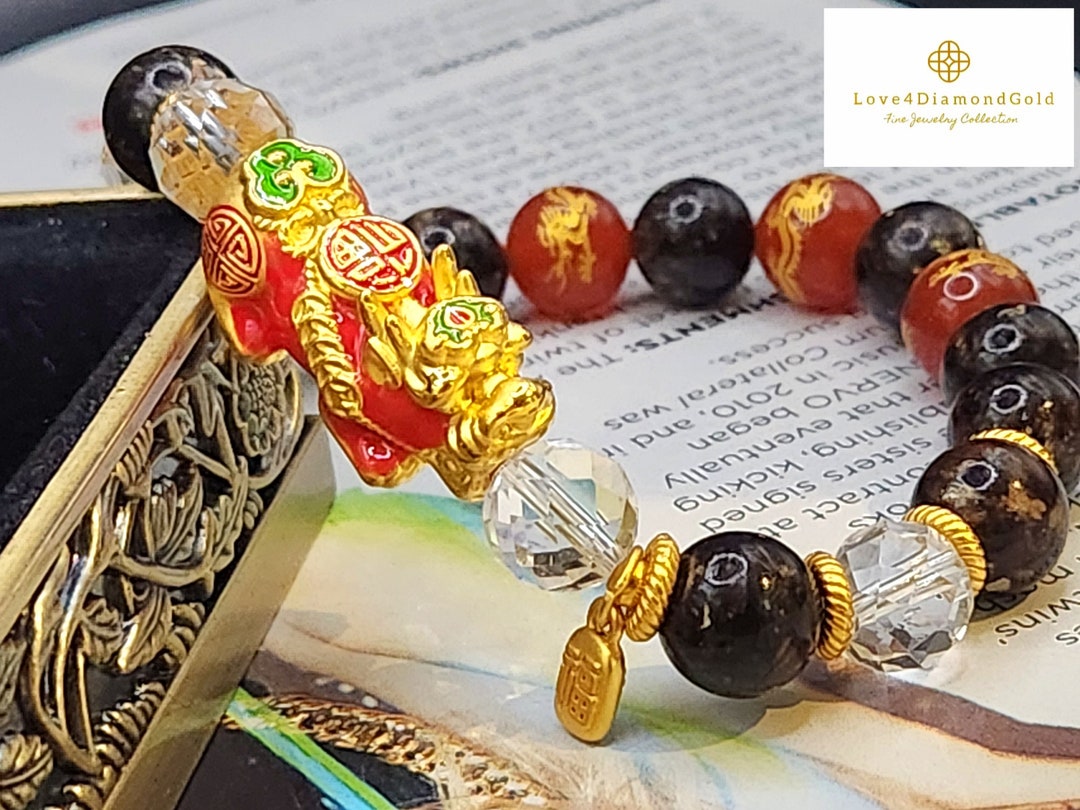 Real 24K Gold Pixiu Bracelet Real Feng Shui Bracelet 24K Pixiu Bracelet ...