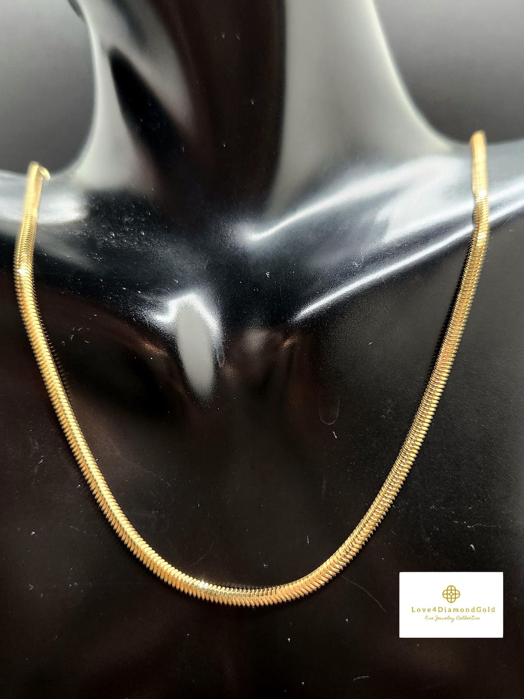 Real 18K Solid Gold Snake Chain Necklace : Width 2.2mm - Etsy