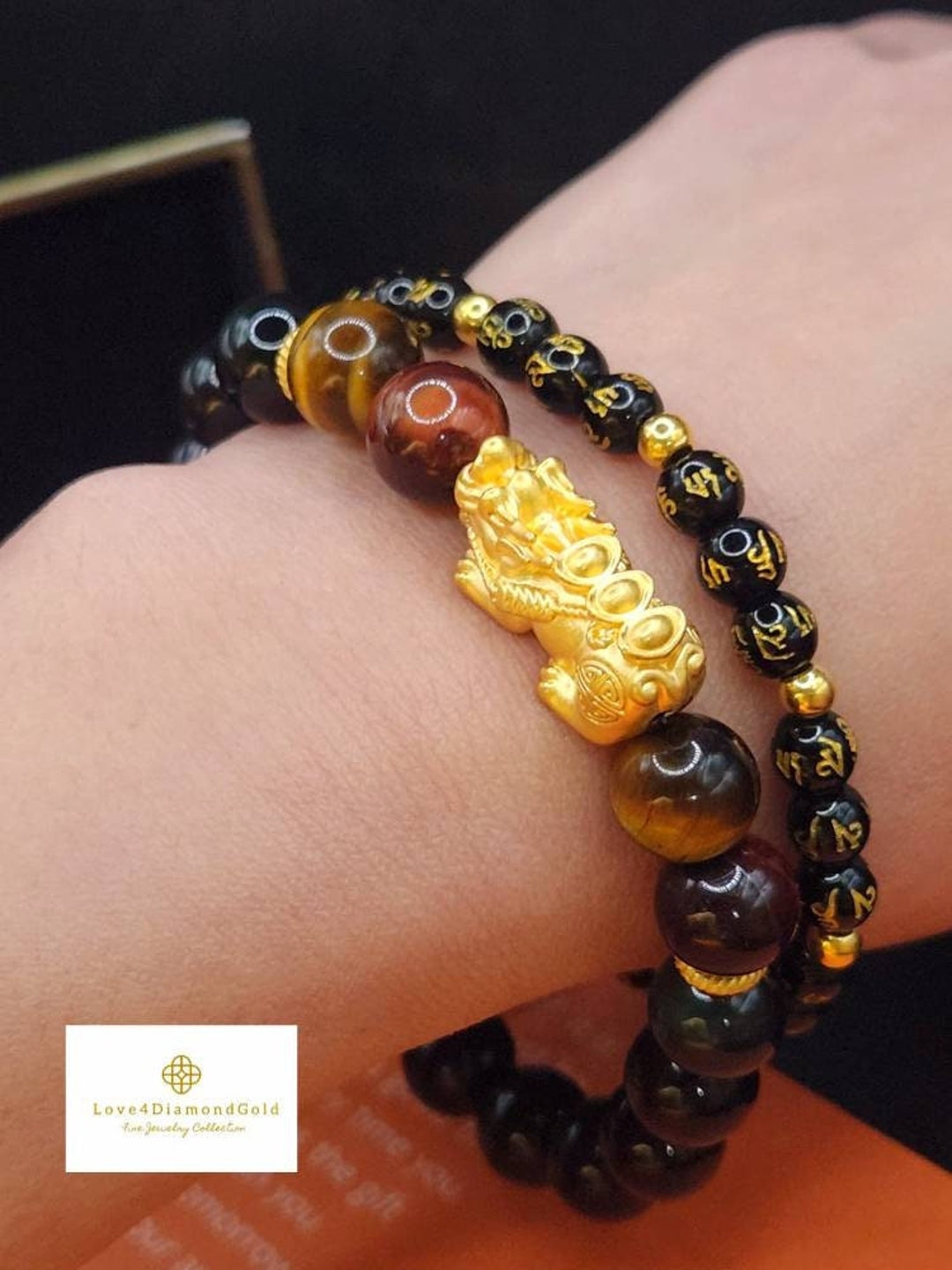 24K Real Gold Pixiu Bracelet 24K Real Feng Shui Bracelet 24K Pixiu ...