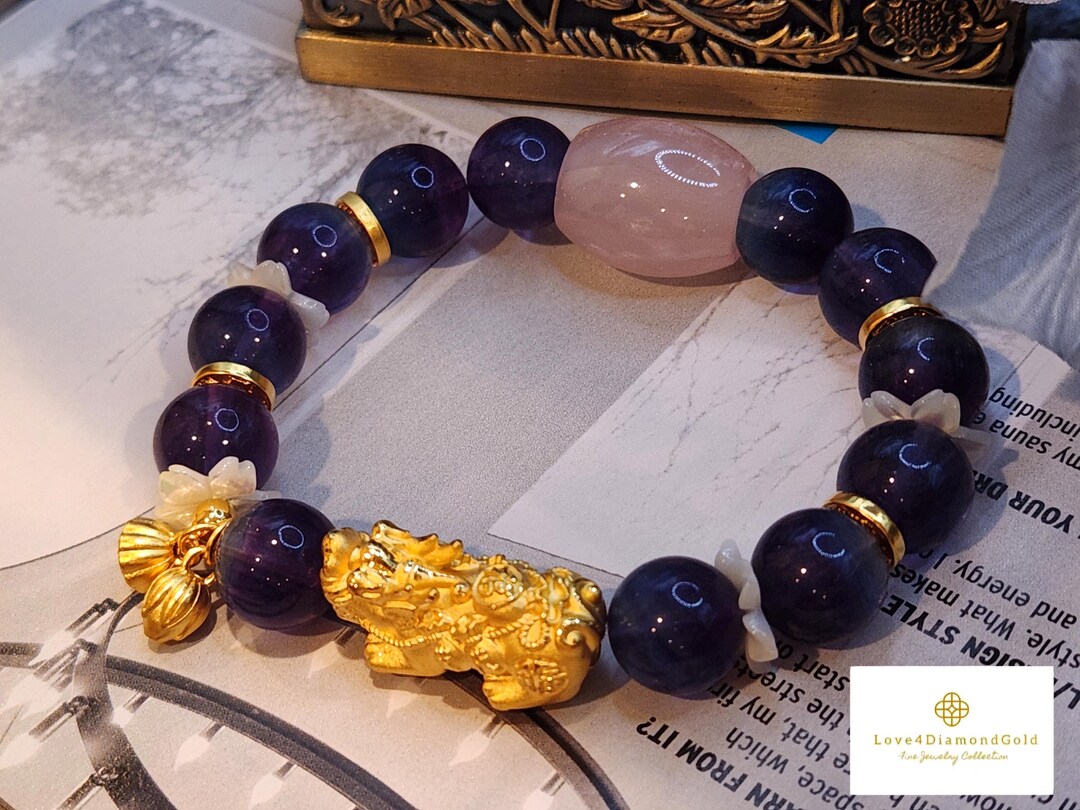 24K Real Feng Shui Bracelet 24K Pixiu Bracelet Wealth Bracelet Money ...