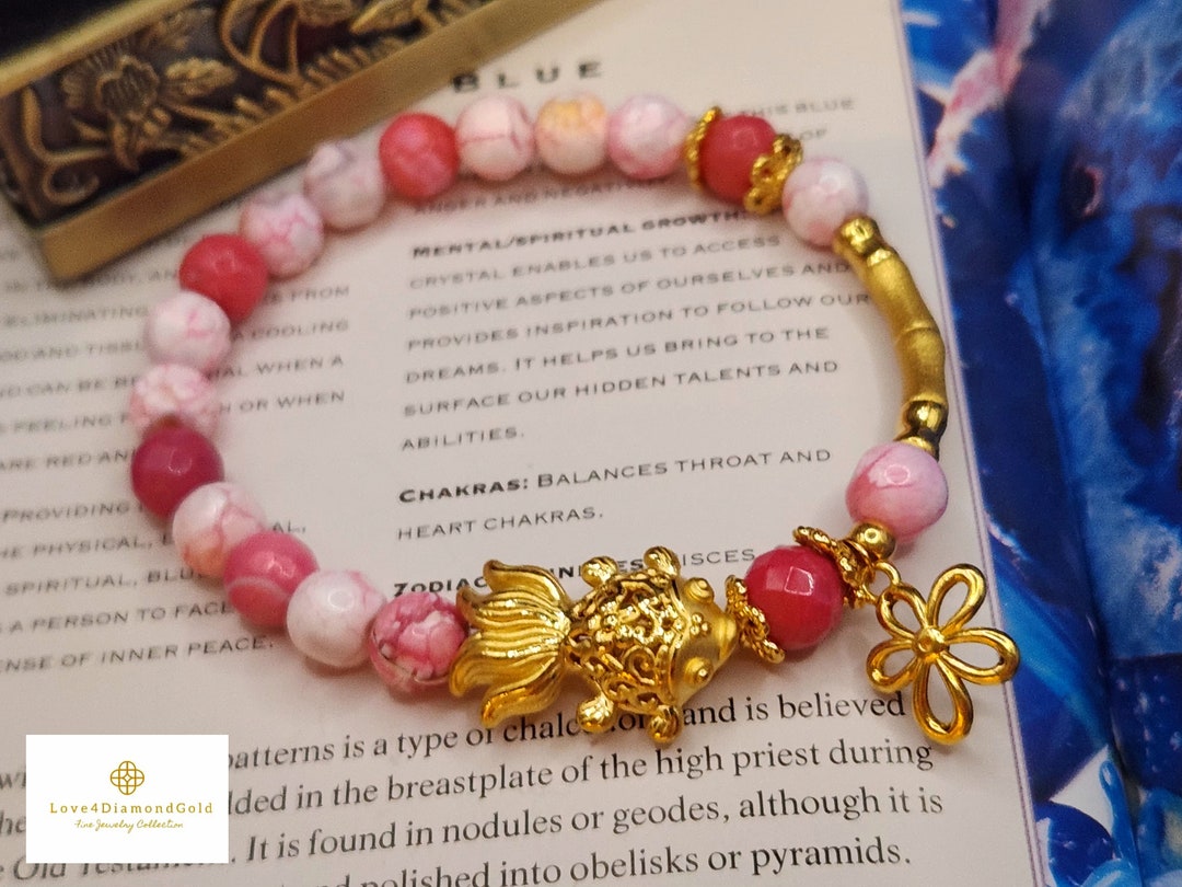 Real 24 Karat Pure Gold Feng Shui Bracelet Lucky Bracelet Koi Bracelet ...