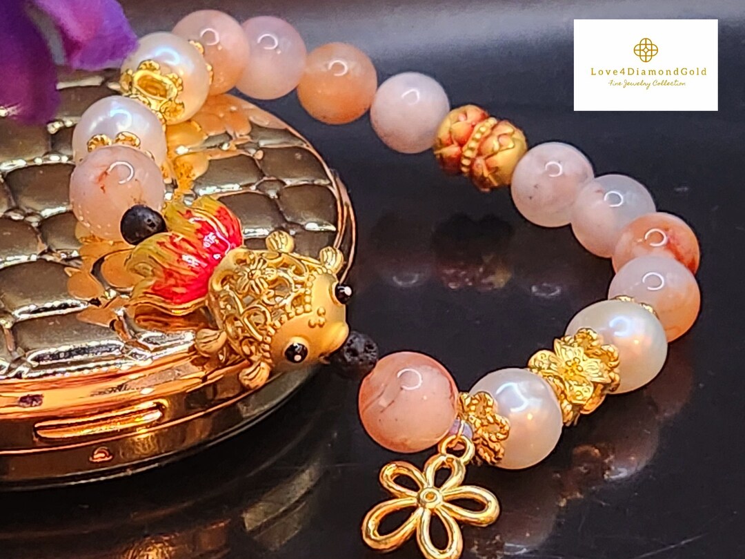 Real 24 Karat Pure Gold Feng Shui Bracelet Lucky Bracelet Koi Bracelet 24K Koi Fish Bracelet 24K ...