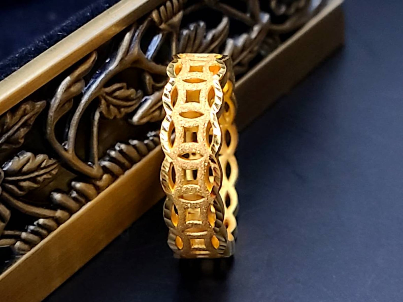 24K Real Pure Gold Ring 24K Gold Money Ring 24K Band Ring 24K Coin Ring ...