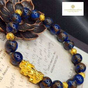 Real 24K Gold Pixiu Bracelet Feng Shui Bracelet 24K Wealth Bracelet ...