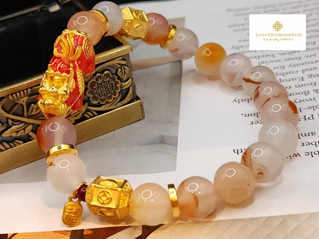 Real 24 Karat Pure Gold Feng Shui Bracelet Lucky Bracelet Koi Bracelet ...