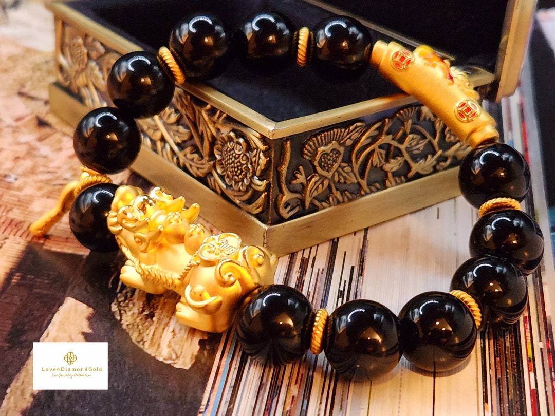 24K Real Gold Pi Xiu Bracelet Real 24K Pixiu Bracelet 24K Bracelet Real ...