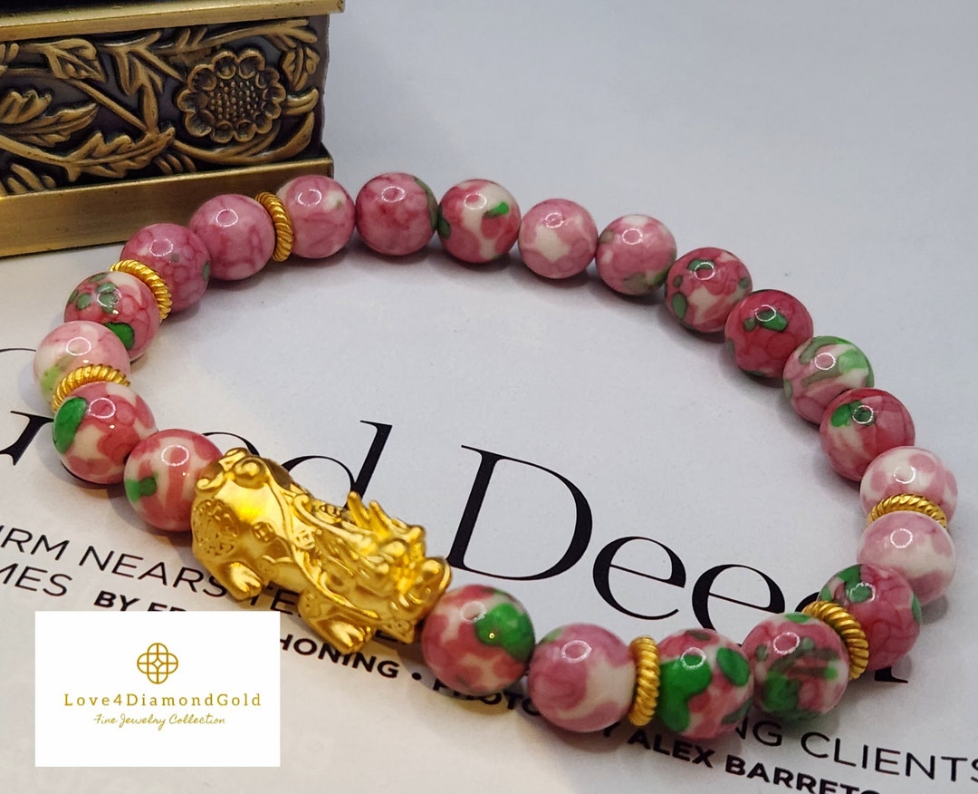 Real 24 Karat Pure Gold Feng Shui Bracelet Lucky Bracelet Pixiu ...