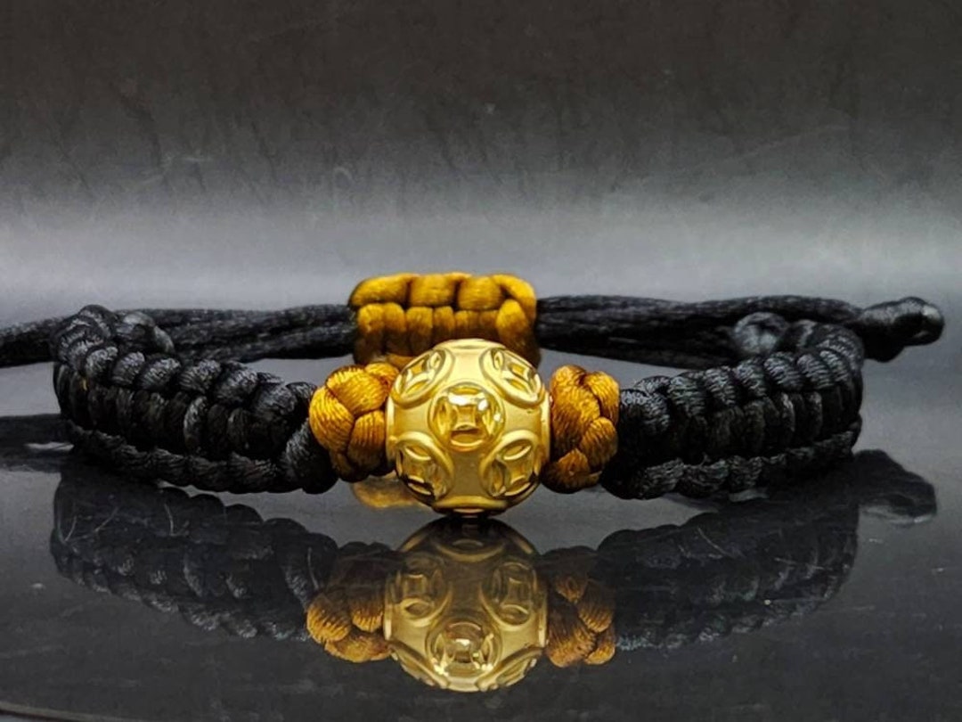 24K Real Gold Money Ball Bracelet Lucky Bracelet 24K Wealth Bracelet ...