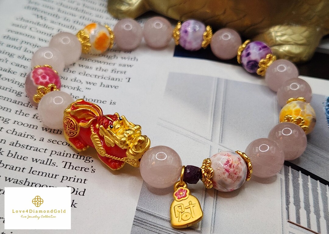 Real 24K Gold Pixiu Bracelet Real Feng Shui Bracelet 24K Wealth ...
