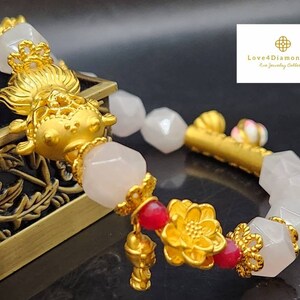 24K Real Gold Bracelet 24K Real Feng Shui Bracelet Lucky Bracelet Koi Bracelet 24K Koi Fish ...